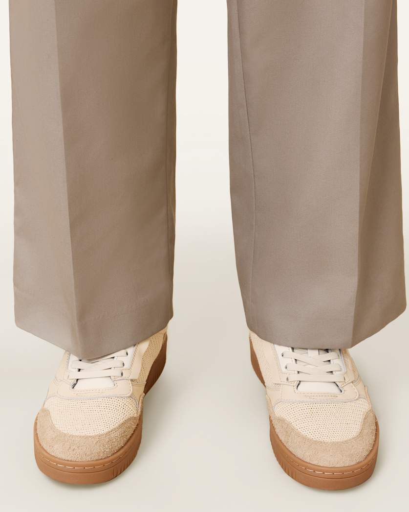 Regan Mesh And Suede Low Top Trainers CHALK WHITE/CLAY | ALLSAINTS